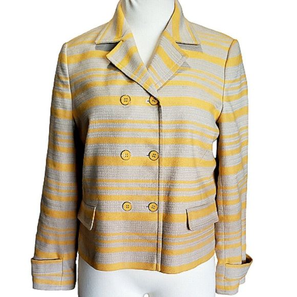 Talbots | Jackets & Coats | Vintage Talbots Yellow Linen Blend Blazer ...